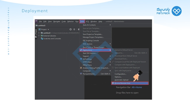 آپلود و مدیریت فایل های هاست با PhpStorm - پارس پک