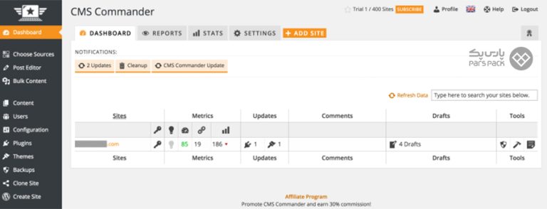 آموزش مدیریت همزمان چند سایت وردپرس در یک پیشخوان - پارس پک